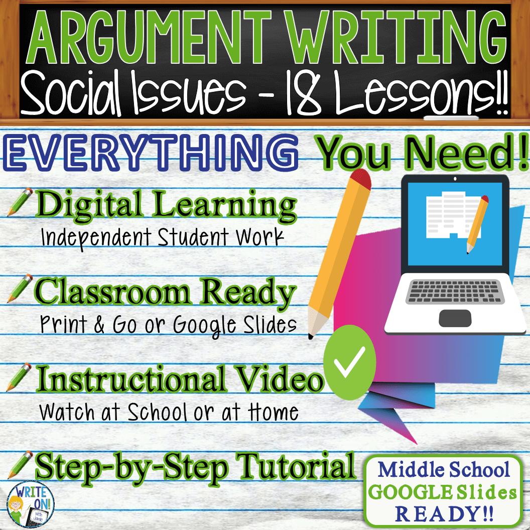 Argumentative Prompts for Social Issues - Middle School - Write On!